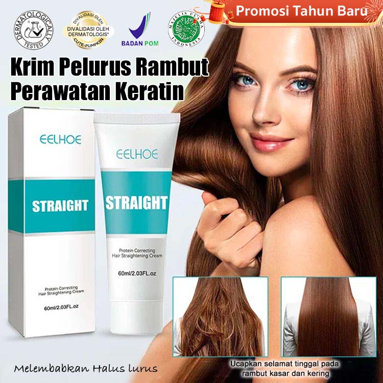 Promosi tahun baru-Krim Pelurus Rambut Perawatan Keratin-3 menit ...