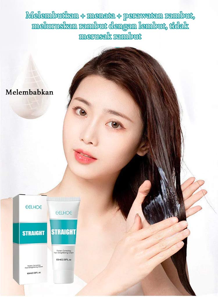 Promosi tahun baru-Krim Pelurus Rambut Perawatan Keratin-3 menit ...